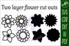 Flower two layer laser cut outs SVG files set 2 - So Fontsy