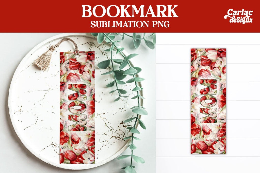 Flowers Bookmark, Printable Bookmark - So Fontsy