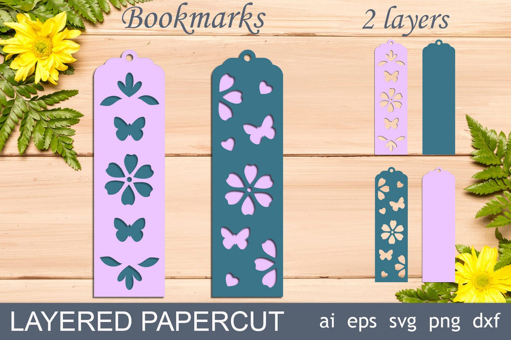Flowers bookmarks svg, Floral bookmark, 3d layered papercut gift tags ...