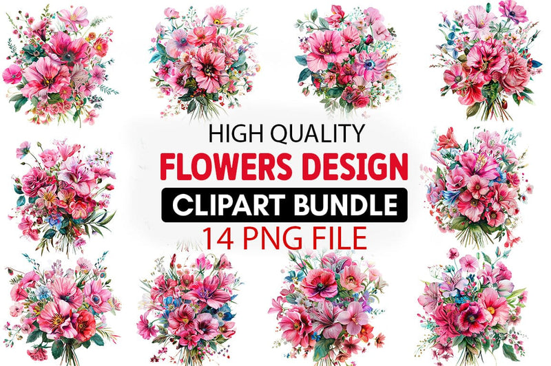 Flowers Clipart Clipart png Bundle - So Fontsy