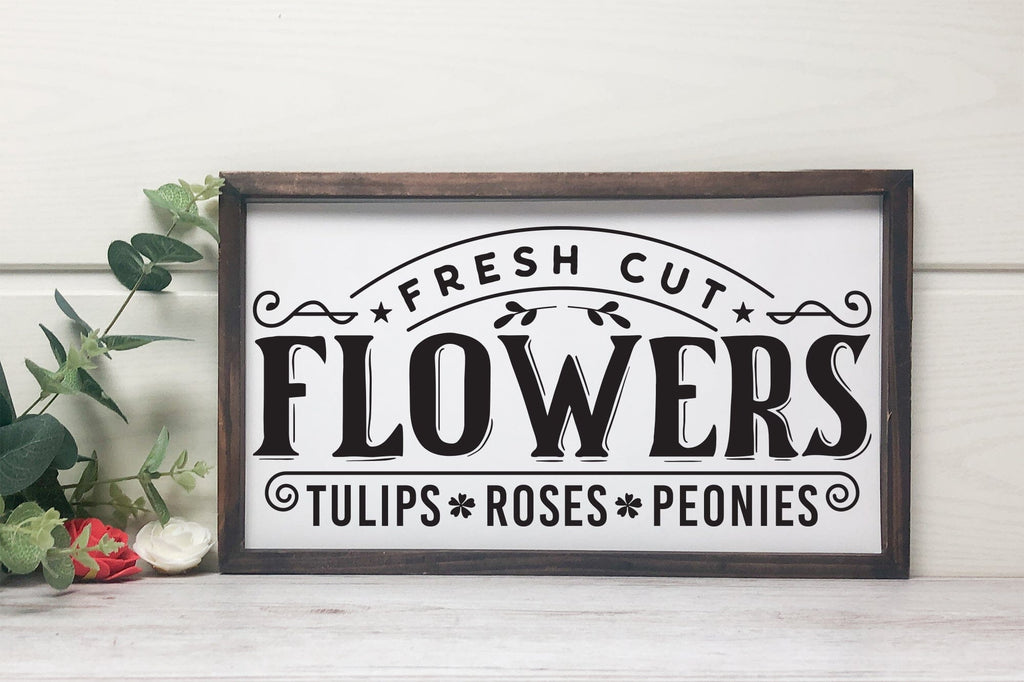 Flowers SVG - Flower Market Farmhouse Sign - So Fontsy