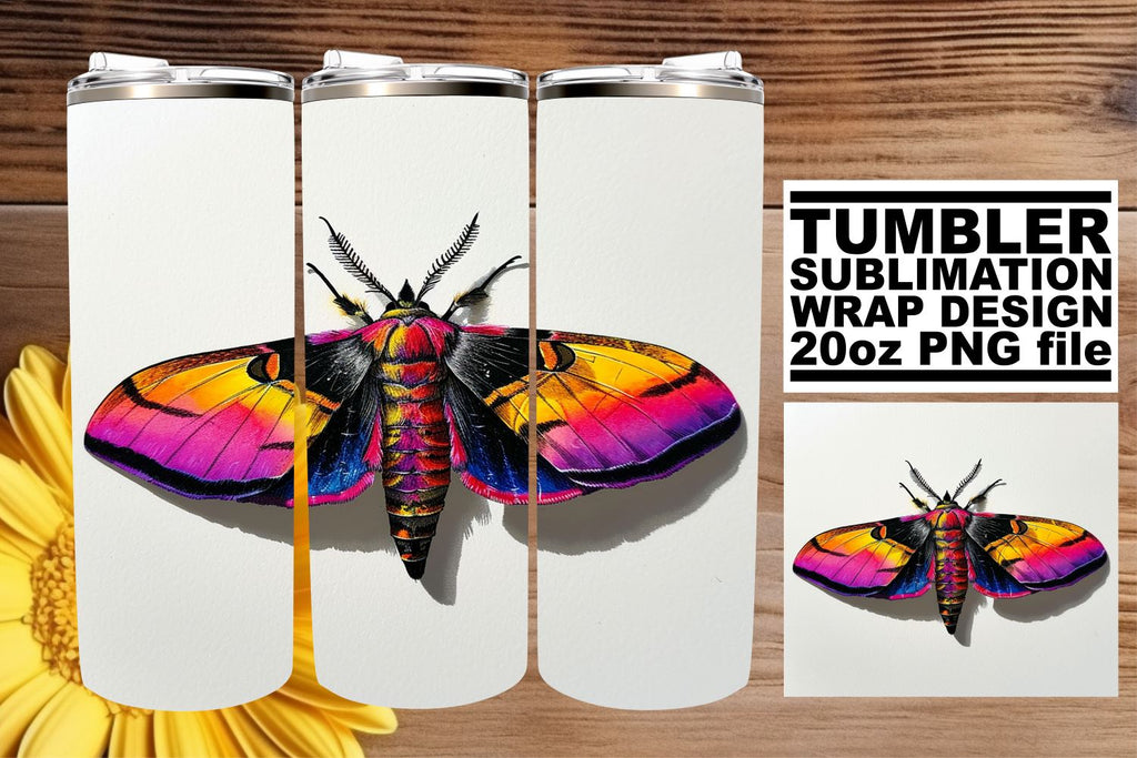Fluttering Delight: Sublimation Tumbler Wrap - 20oz, Butterfly Theme ...