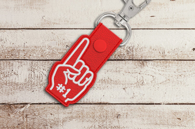 Foam Finger #1 ITH Key Fob Applique Embroidery - So Fontsy