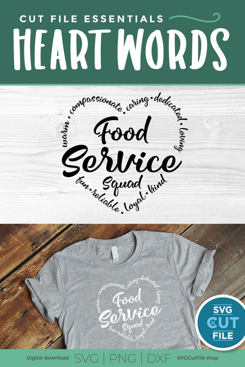 Food service squad svg with heart - So Fontsy