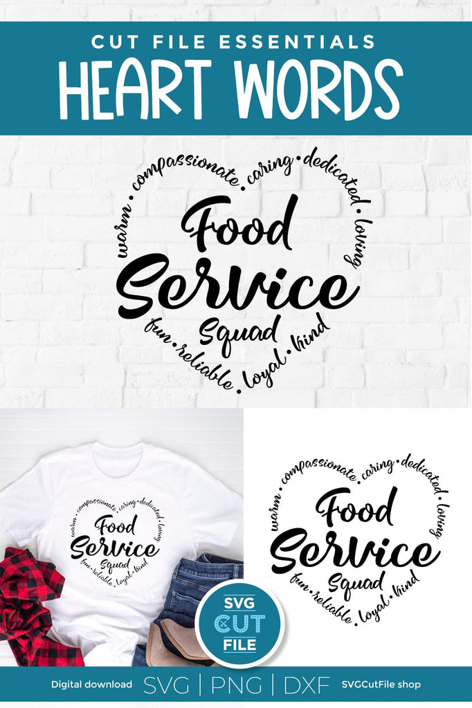 Food service squad svg with heart - So Fontsy