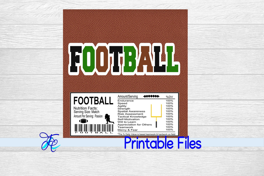 Football Candy Bar Wrapper - So Fontsy
