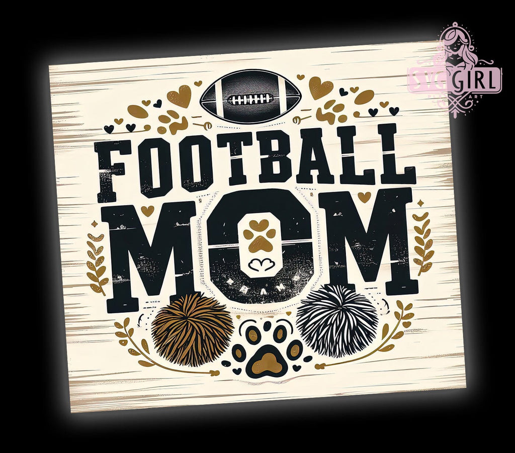 Football Mom, Cheer Mom, Tumbler Wrap, 20 oz Tumbler, PNG Sublimation ...