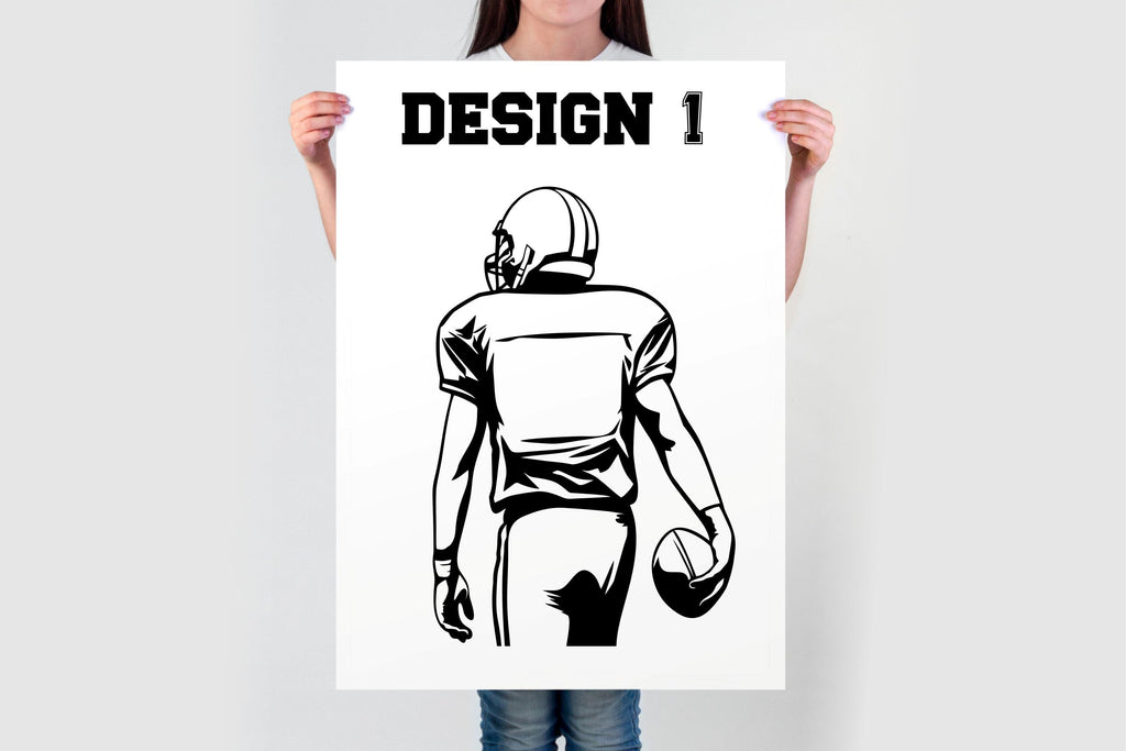 Football Player Back Silhouette, Sports Player SVG With Font - So Fontsy