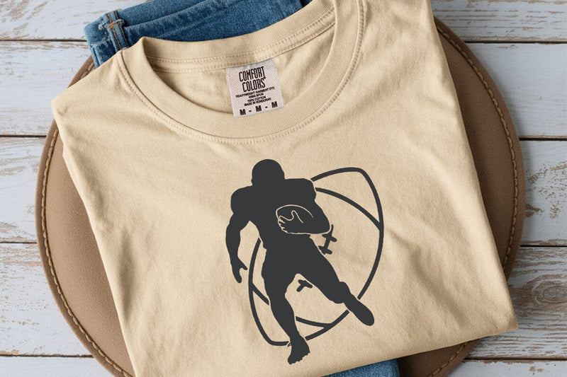 Football Player Ball Contour Vector Files for Cricut, Silhouette - So ...