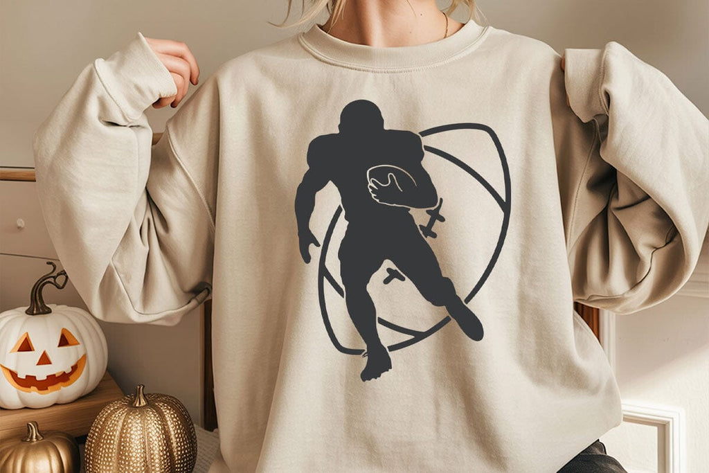 Football Player Ball Contour Vector Files for Cricut, Silhouette - So ...