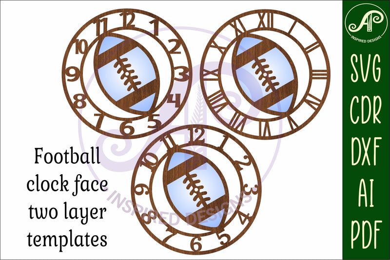 football/ rugby ball wall clock laser cut files, SVG file. - So Fontsy