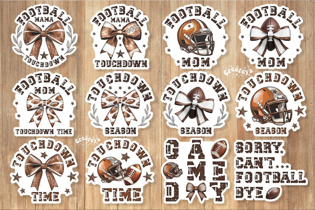 Football Stickers Bundle PNG printable stickers Print and cut stickers ...