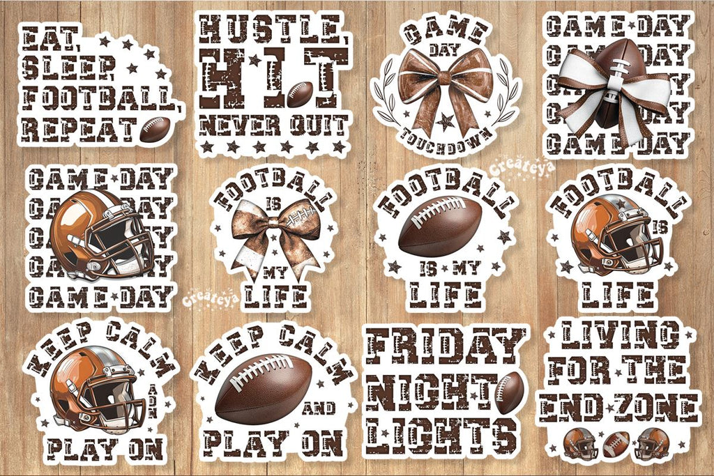 Football Stickers Bundle PNG printable stickers Print and cut stickers ...