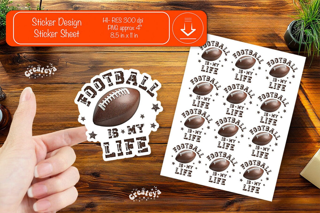 Football Stickers PNG printable stickers Print and cut stickers ...