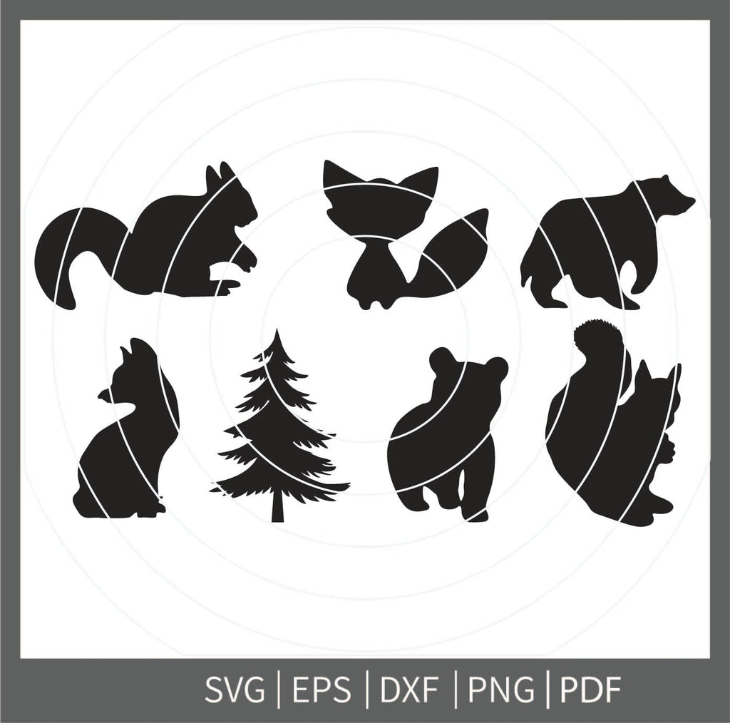 Forest Animals Silhouettes, Woodland animals svg, Boho Woodland Animals ...