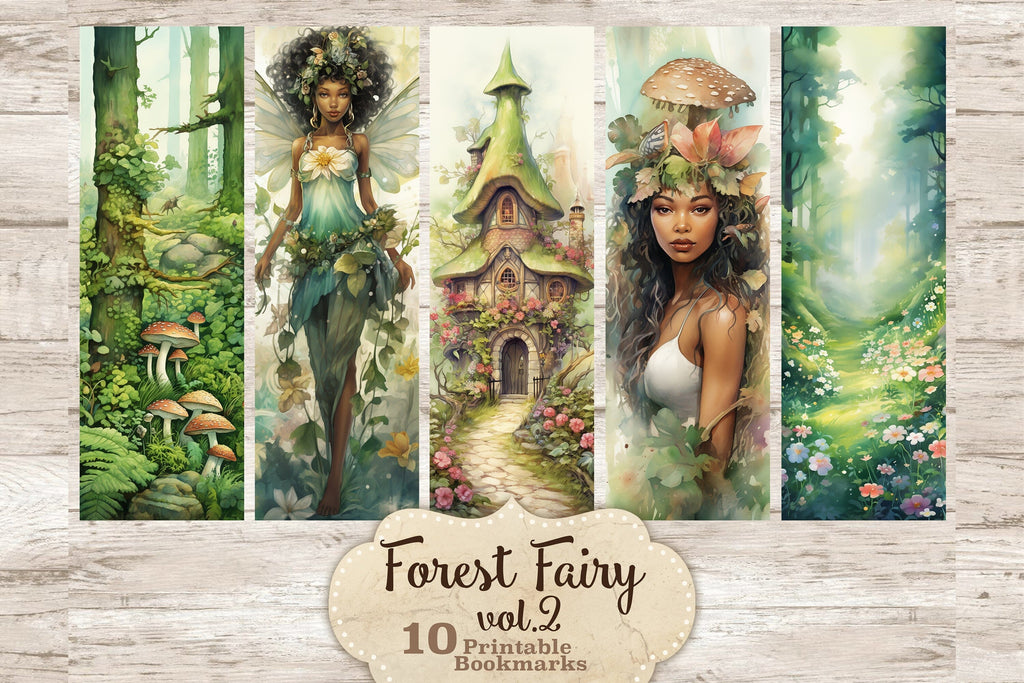 Forest Fairy Bookmarks Printable | Print And Cut Set - So Fontsy