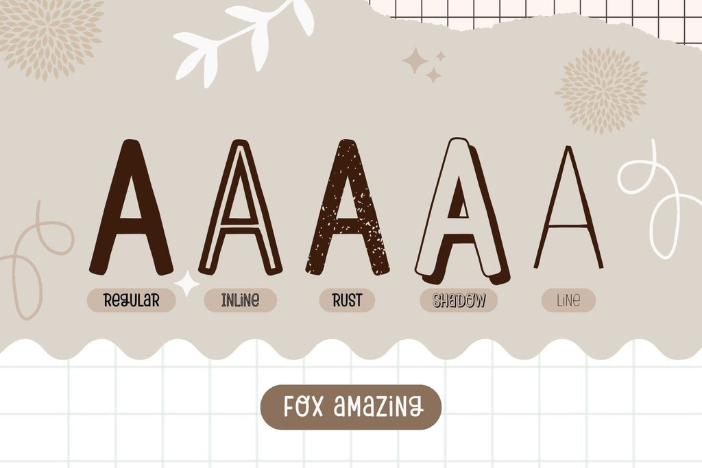 Fox Amazing : 5 Font Styles - So Fontsy