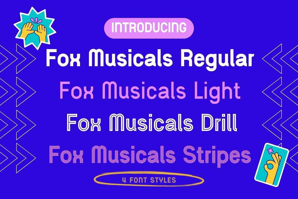 Fox Musicals 4 Font Styles - So Fontsy