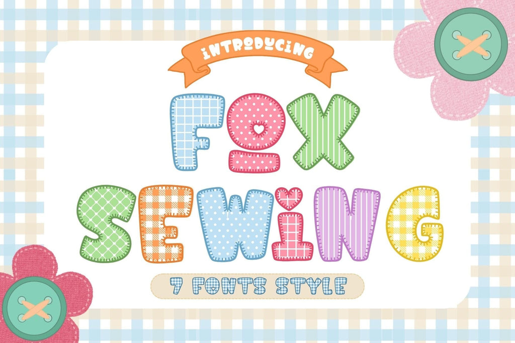 Fox Sewing 7 Fonts Style - So Fontsy