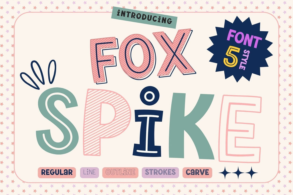 Fox Spike 5 Fonts Style - So Fontsy
