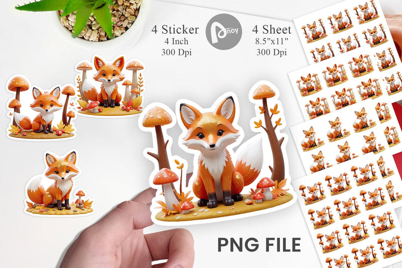 Foxy Autumn Sticker - So Fontsy