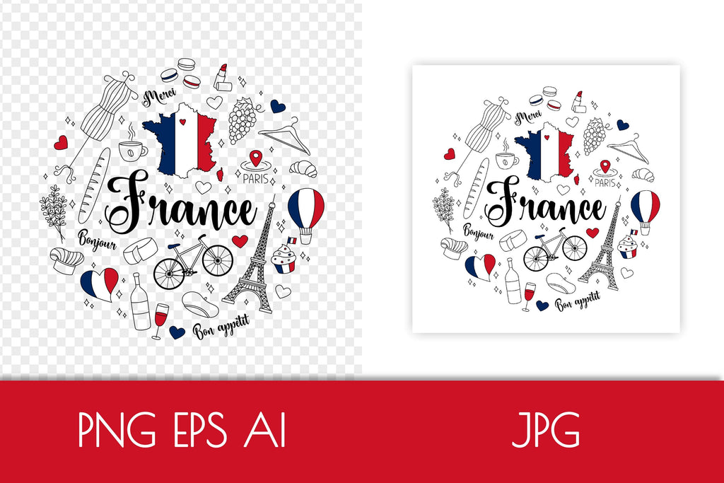 France Sublimation PNG | French National Symbols Print, Round Design ...