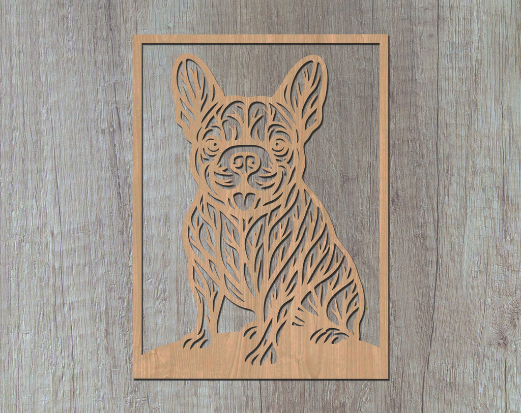 French Bulldog Laser SVG, Cute Dog Laser Cut, Pet Lover Design, Digital ...