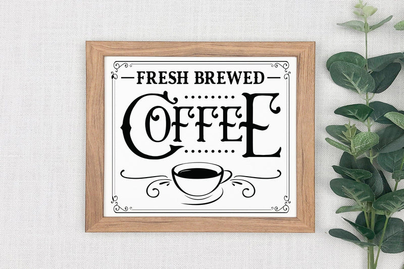 Fresh Brewed Coffee, Vintage Coffee Sign SVG - So Fontsy