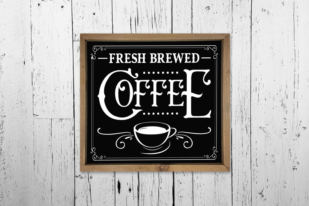 Fresh Brewed Coffee, Vintage Coffee Sign SVG - So Fontsy