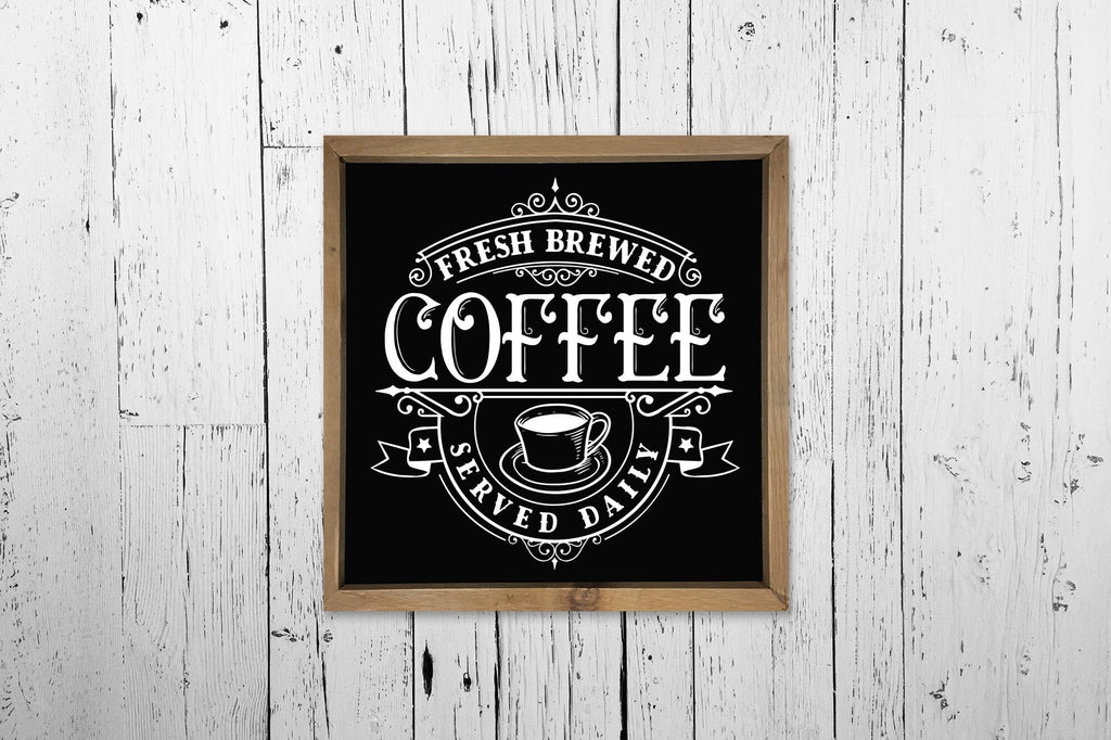 Fresh Brewed Coffee, Vintage Coffee Sign SVG - So Fontsy
