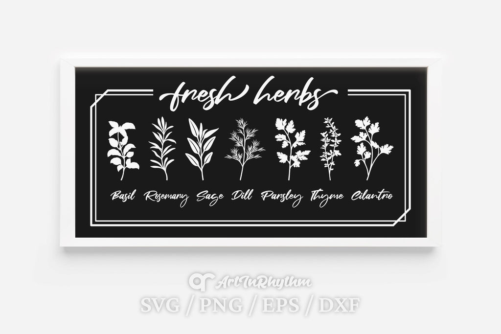 Fresh Herbs Svg, Herbs Svg, Kitchen Svg, Farmhouse Svg, Garden Svg ...