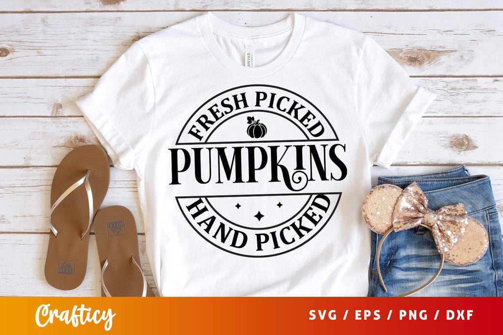 Fresh picked pumpkins hand picked SVG Design - So Fontsy