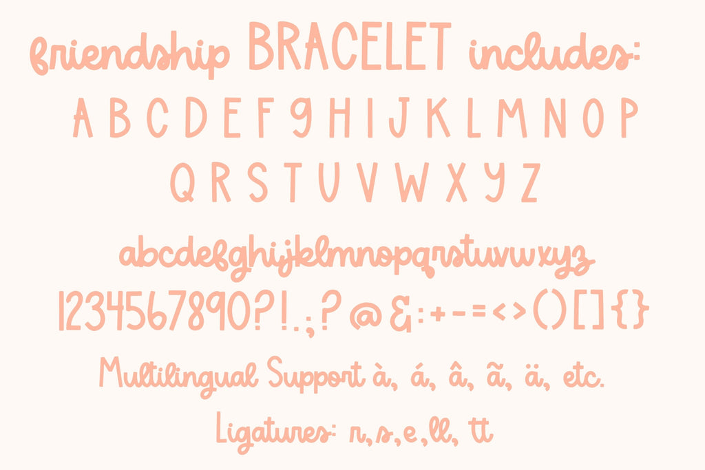 Friendship Bracelet, Cute Handwritten Font, Cursive Handwriting for ...
