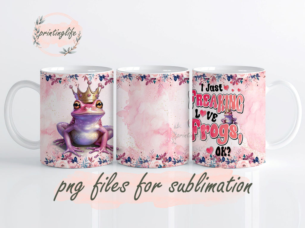Frog Mug Wrap Design, Instant Digital Design Download Mug Wrap Design ...