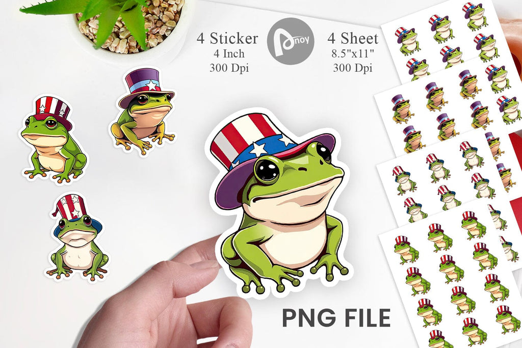 Frog Patriotic Sticker - So Fontsy