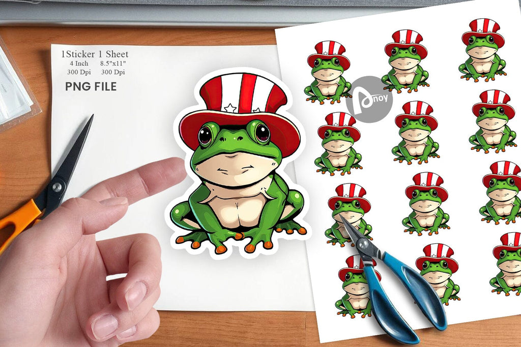 Frog Patriotic Sticker - So Fontsy
