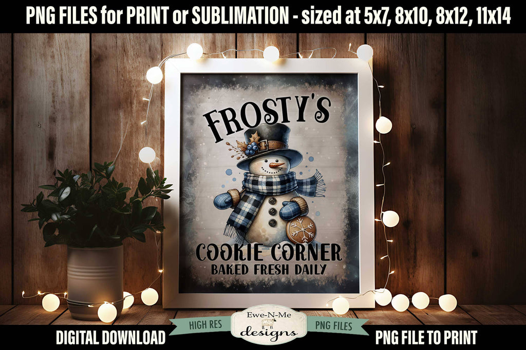 Frostys Cookie Corner Sublimation Design | Vintage Sign PNG - So Fontsy