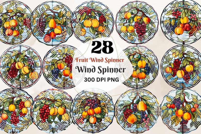 Fruit Wind Spinner Sublimation Spinner Designs Bundle - So Fontsy