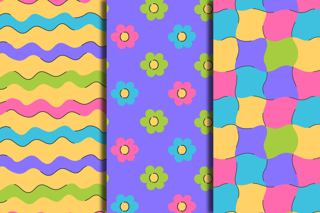 Funky Y2k Seamless Patterns - So Fontsy