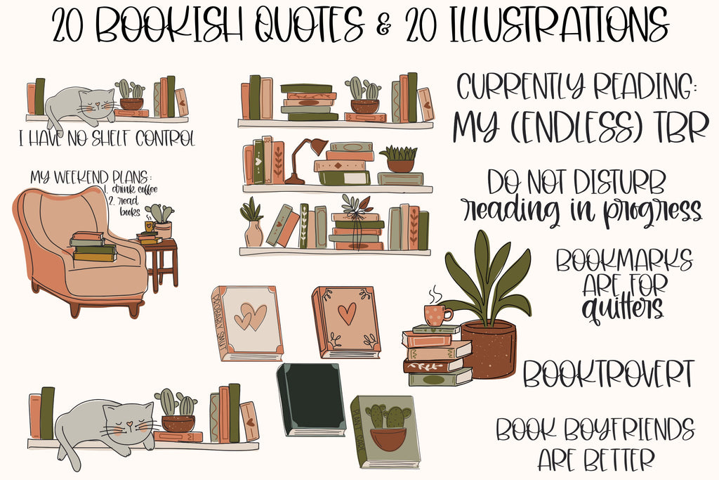 Bookish Stickers SVG Bundle, Books SVG for Bookish Sweatshirt, Book ...