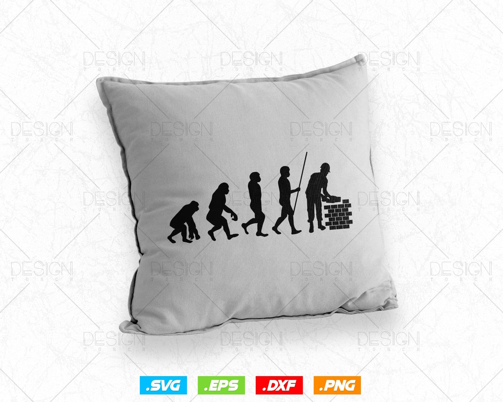 Funny Bricklayer Evolution Wall Builder Mason Svg Png, Construction svg ...