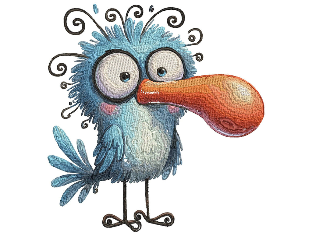 Funny Cartoon Bird Embroidery Design - So Fontsy