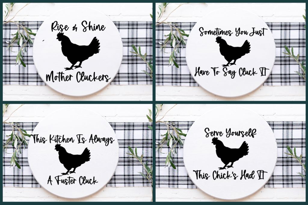 Funny Chicken Kitchen Farmhouse Signs - So Fontsy