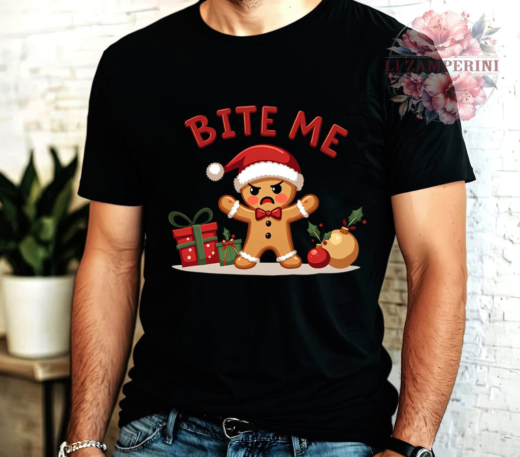 Funny Christmas, Angry Gingerbread, Bite Me Graphic, PNG Download ...