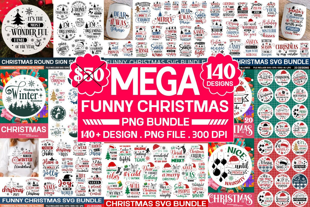 funny christmas svg bundle , Christmas Round Sign Svg Bundle, 140 ...