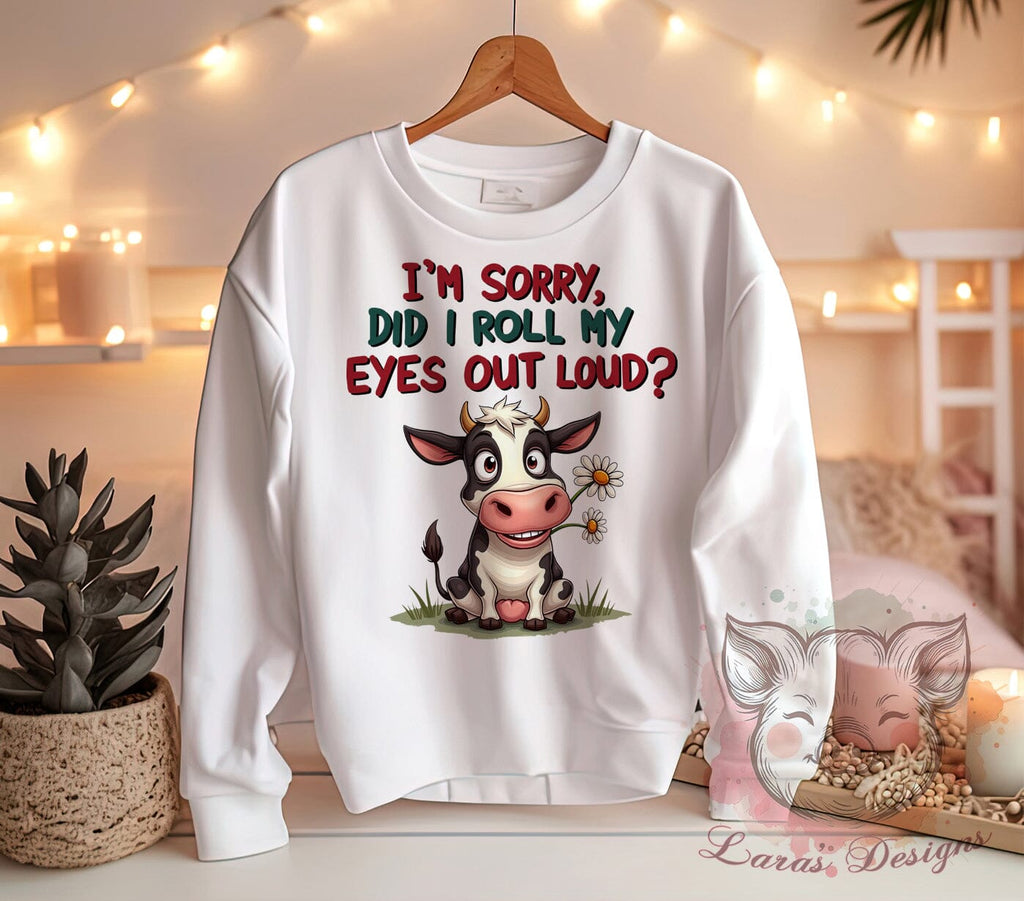Funny Cow Art, Sarcastic Quote, Eye Roll Humor, Cow PNG, Whimsical ...