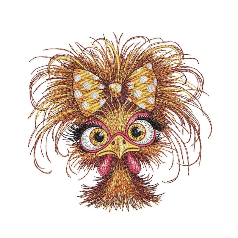 Funny Crazy Chicken Embroidery Design, Cute Chicken Machine Embroidery ...