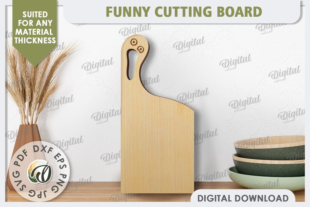 Funny Cutting Board Laser Cut. Serving Kitchen Board SVG - So Fontsy