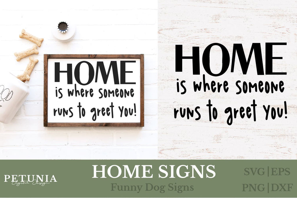 Funny Dog Home Sign SVG | Welcome Home Dog Sign SVG - So Fontsy