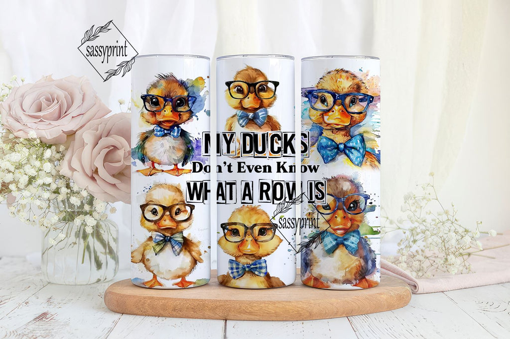 Funny Ducks Tumbler Wrap, Ducks in a Row 20 Oz Skinny Sublimation ...